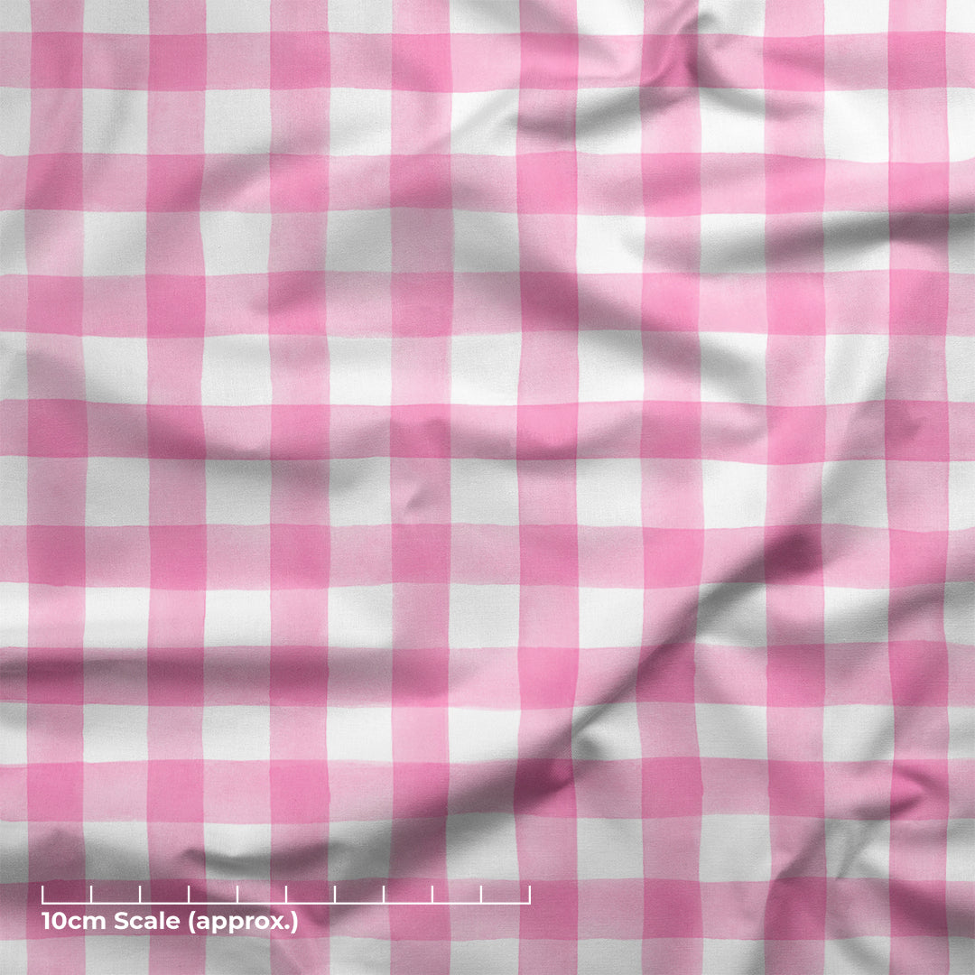 Baby Pink Gingham - Cotton Twill– The Telarie Fabrics & Haberdashery
