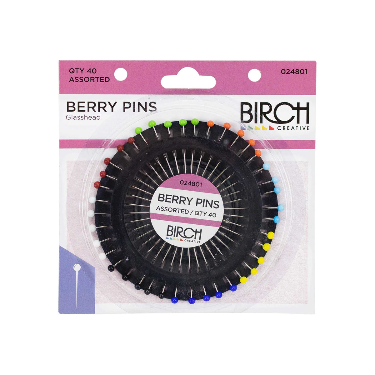 Glasshead Berry Pins - Assorted– The Telarie Fabrics & Haberdashery