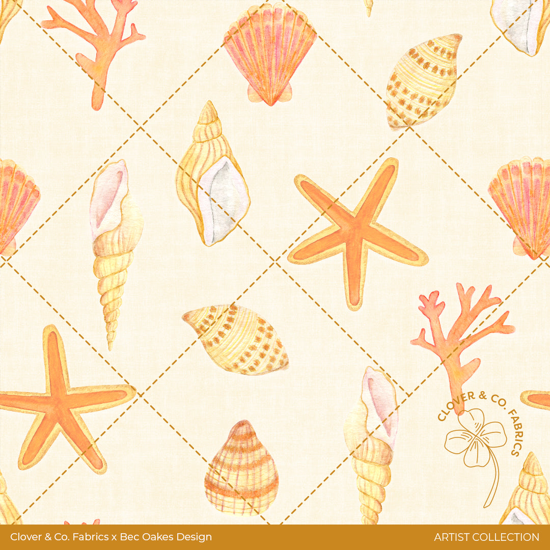 Sally's Seashells in Beige - Pre-Order– The Telarie Fabrics & Haberdashery